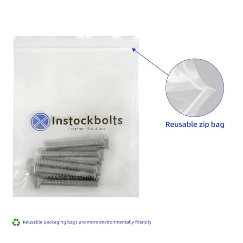 3/8-16 × 1" Hex Head Screw Bolt, 304 Stainless Steel 18-8, Full Thread, Coarse Thread UNC, ASME B18.2.1, 10 Pcs-Pack
