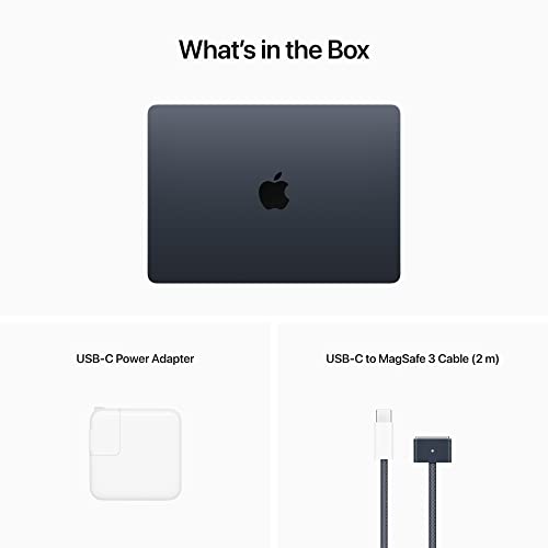 2022 Apple MacBook Air with Apple M2 Chip (13-inch, 16GB RAM, 512GB SSD Storage) (QWERTY English) Midnight (Renewed)