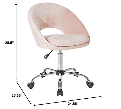 OSP Home Furnishings Milo Office Chair, Blush