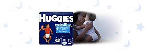 HUGGIES OverNites Diapers, Size 5 (27+ lb.), 18 ct, Overnight Diapers, Jumbo Pack (Packaging May Vary)