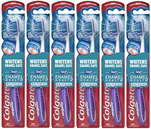 Colgate 360° Enamel Health Whitening Toothbrush, Soft (6 Pack)