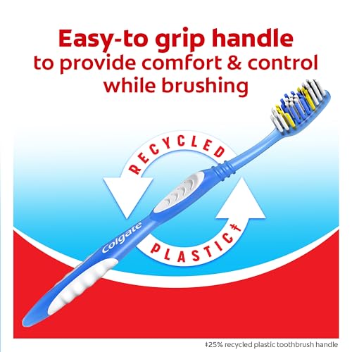 COLGATE Extra Clean Toothbrush Soft, Soft Toothbrush, Bulk Toothbrushes, Travel Toothbrush, (Case of 72) (Model Number: 155676)
