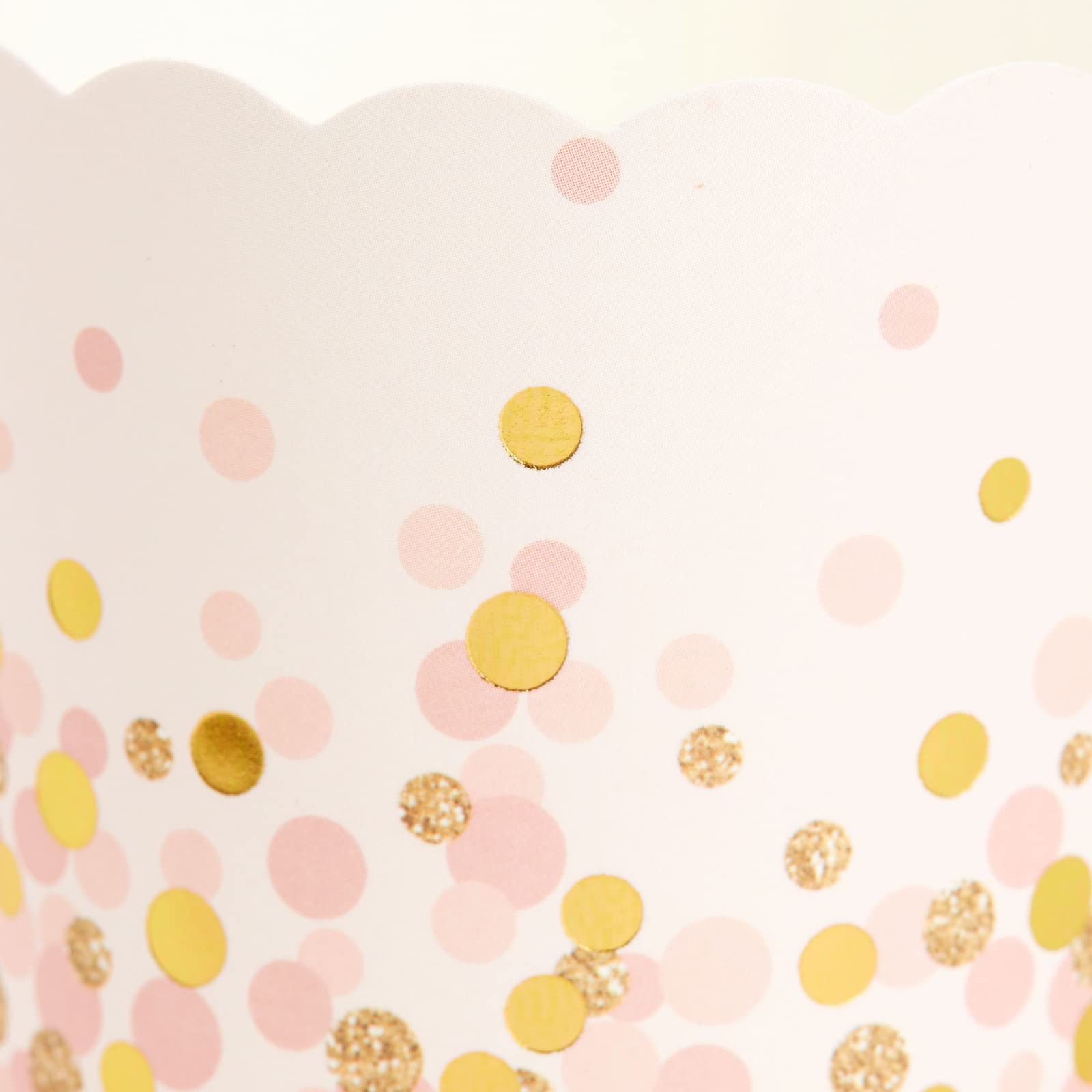 50 Pack Pink and Gold Polka Dot Cupcake Liners Wrappers, Muffin Paper Baking Cup for Wedding & Birthday