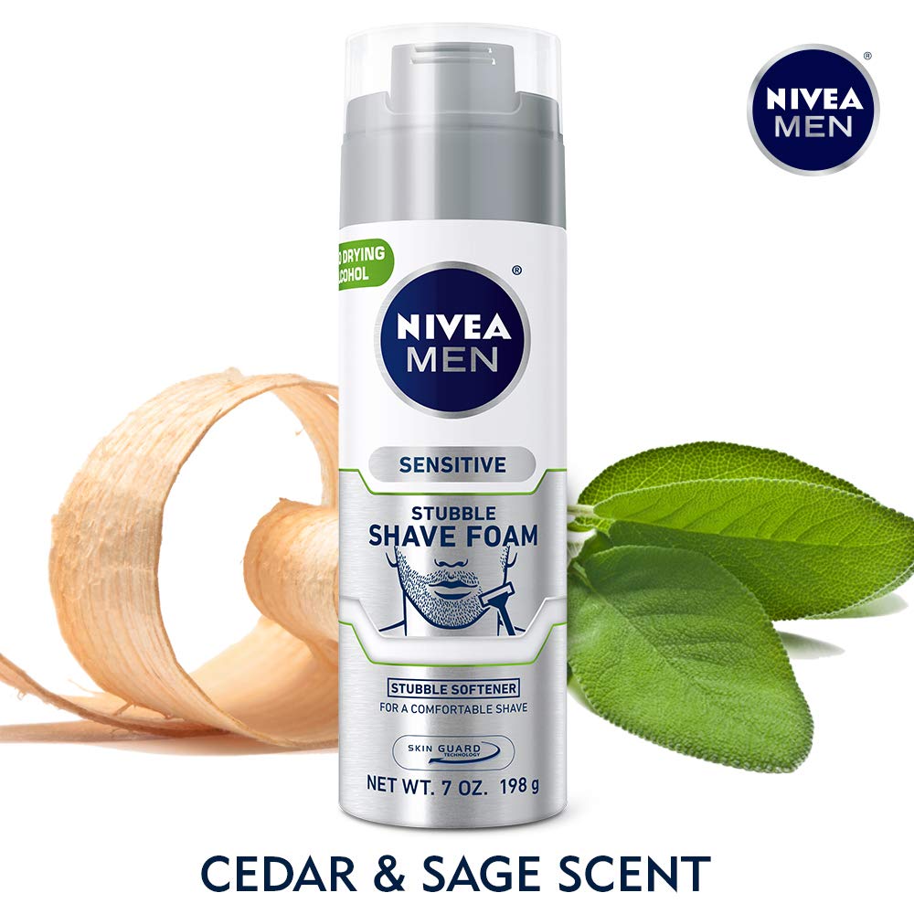 Nivea Men Sensitive Skin & Stubble Shave Foam - Beard Softener For Men - 7 Fl Oz. Can