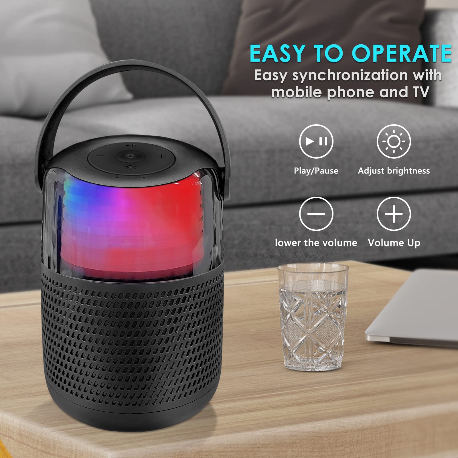 2023 New Bluetooth Karaoke Machine for Adults and Kids with Wireless Microphone - Rechargeable PA Portable Speaker System with Party Lights, Support TF, TWS, Radio, AUX, Bass&Treble -Birthday Gift
