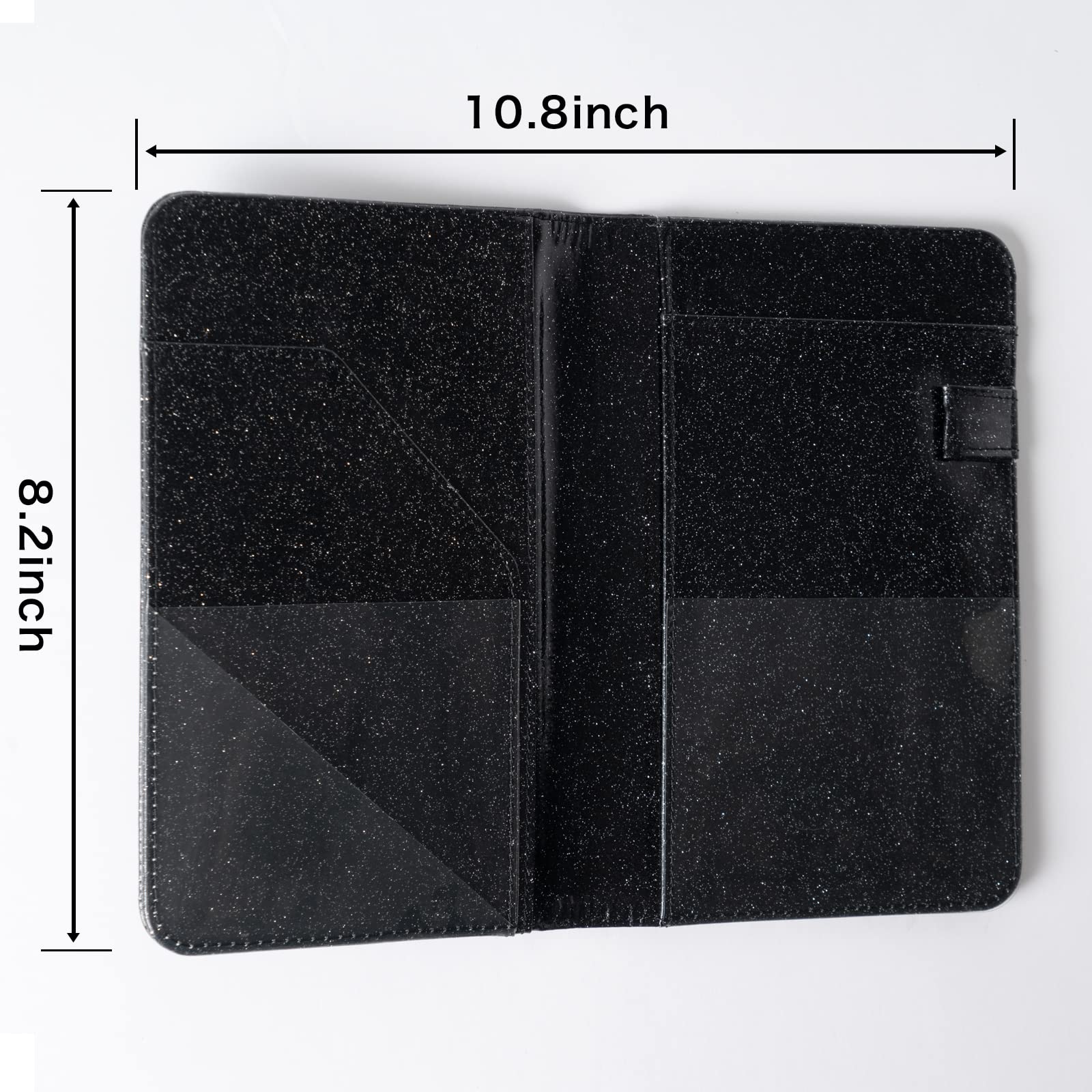 Glitter Server Book for Waitress,Restaurant Server Book for Waiter,Guest Check Serving Book with Pen Holder for Waiter Server Wallet(5x8 Black)