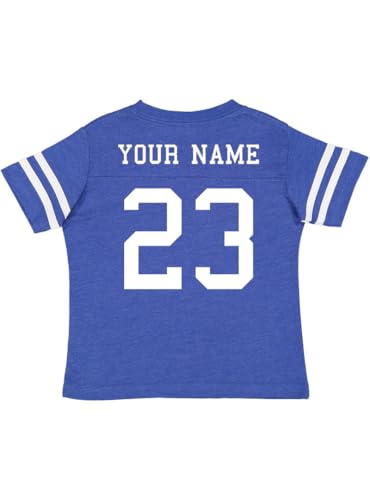 Custom Football Sport Jersey Toddler & Child Personalized with Name and Number (4T, Vintage Royal)