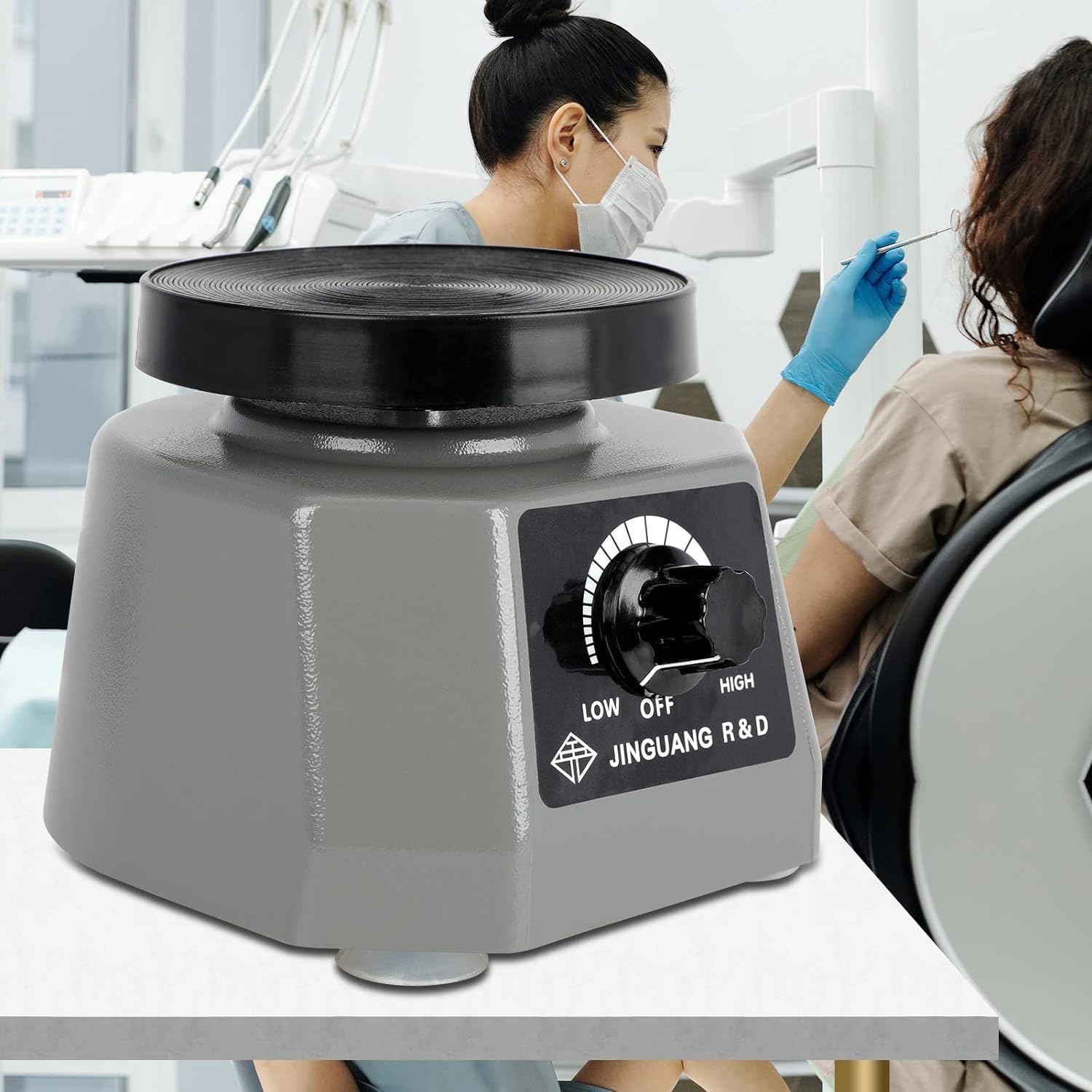 East Dental-Lab Vibrator 4" Round Dentist Equipment,