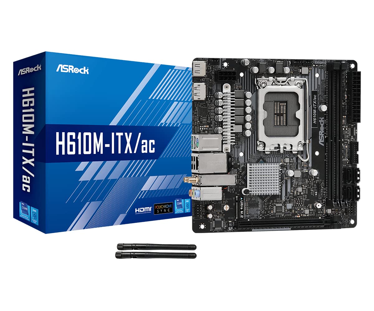 ASRock H610M-ITX/AC Supports 12th Gen Intel® Core™ Processors (LGA1700) motherboard