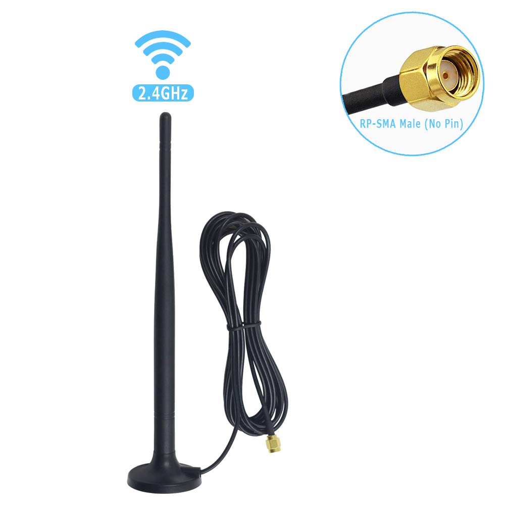 Bechol WiFi Booster Antenna with RP-SMA Male Connector,2.4G Magnetic Base 10ft Extension Cable for Wireless CCTV Security IP Camera Video System NVR DVR