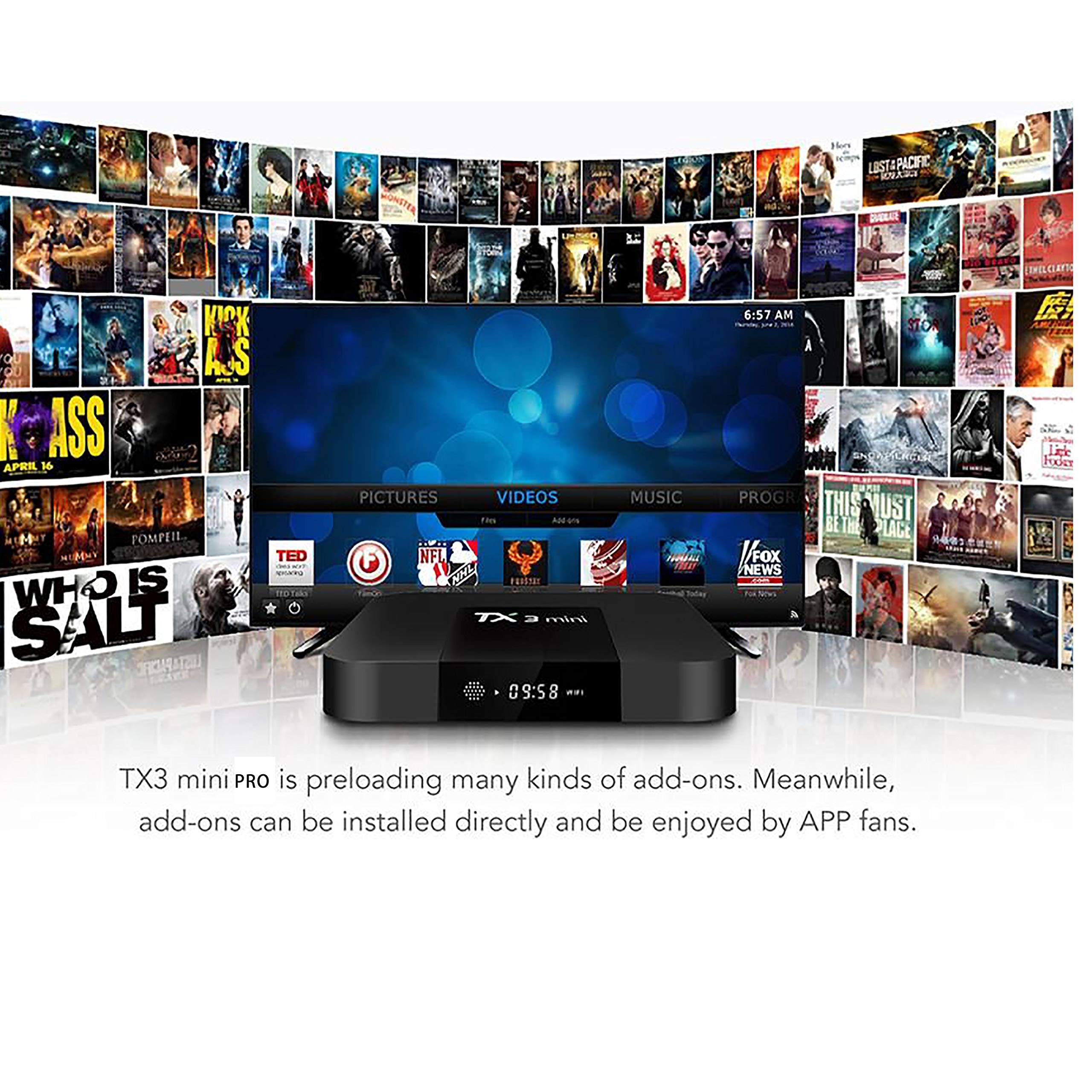 TX3 Mini Pro Smart TV Box Android 8.1 Amlogic S905W RAM 2GB ROM16GB 4K H.265 Dual Band WiFi 2.4G&5.8G BT4.2 Set Top Box Media Player TX3 Mini 2+16GB