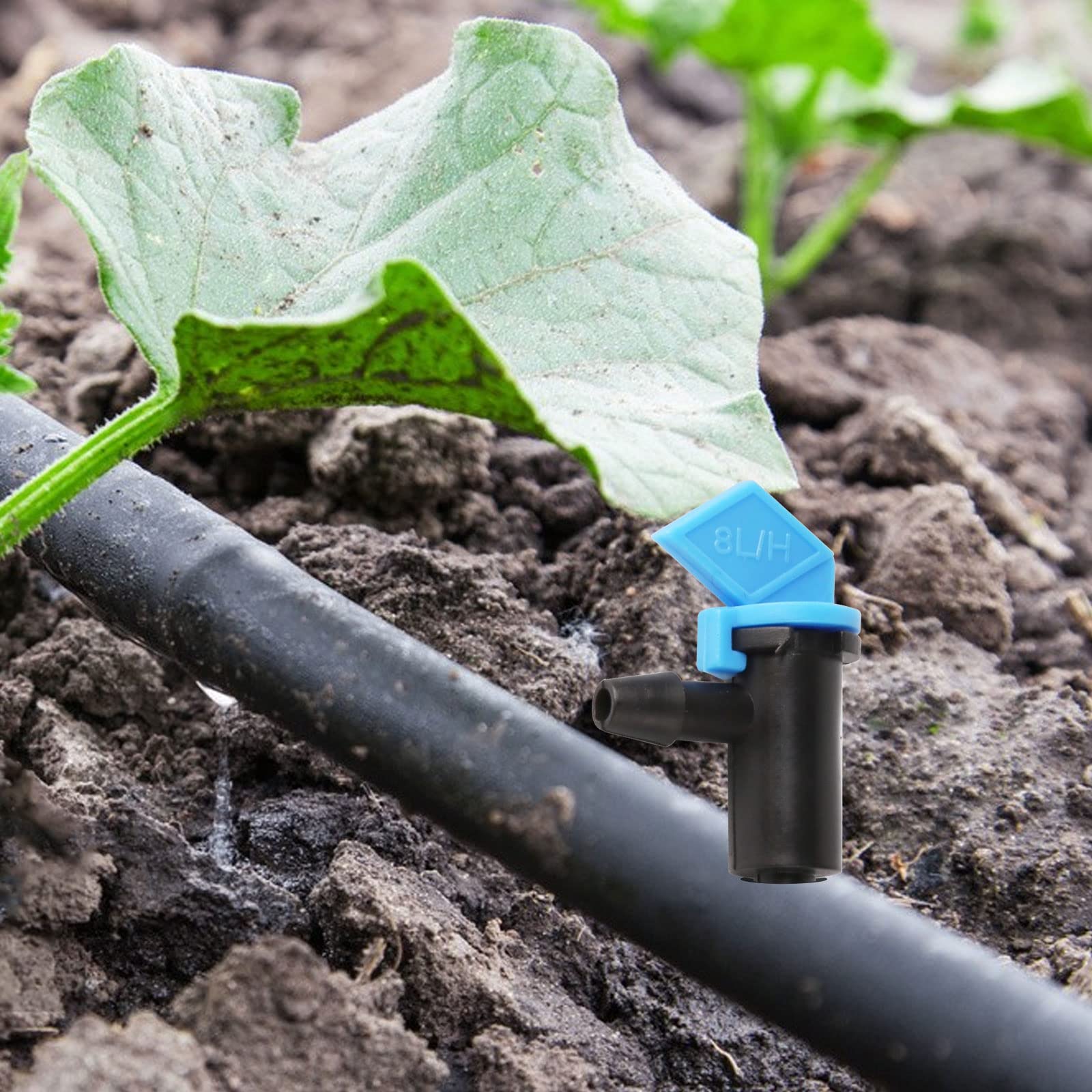 200Pcs 2 GPH Flag Drip Irrigation Emitters, 8L/H Garden Flag Irrigation Dripper Inline Water Drippers Emitter Sprinkler Drippers System Parts Connect 4mm/7mm Hose for Trees Shrubs Lawn Vegetables
