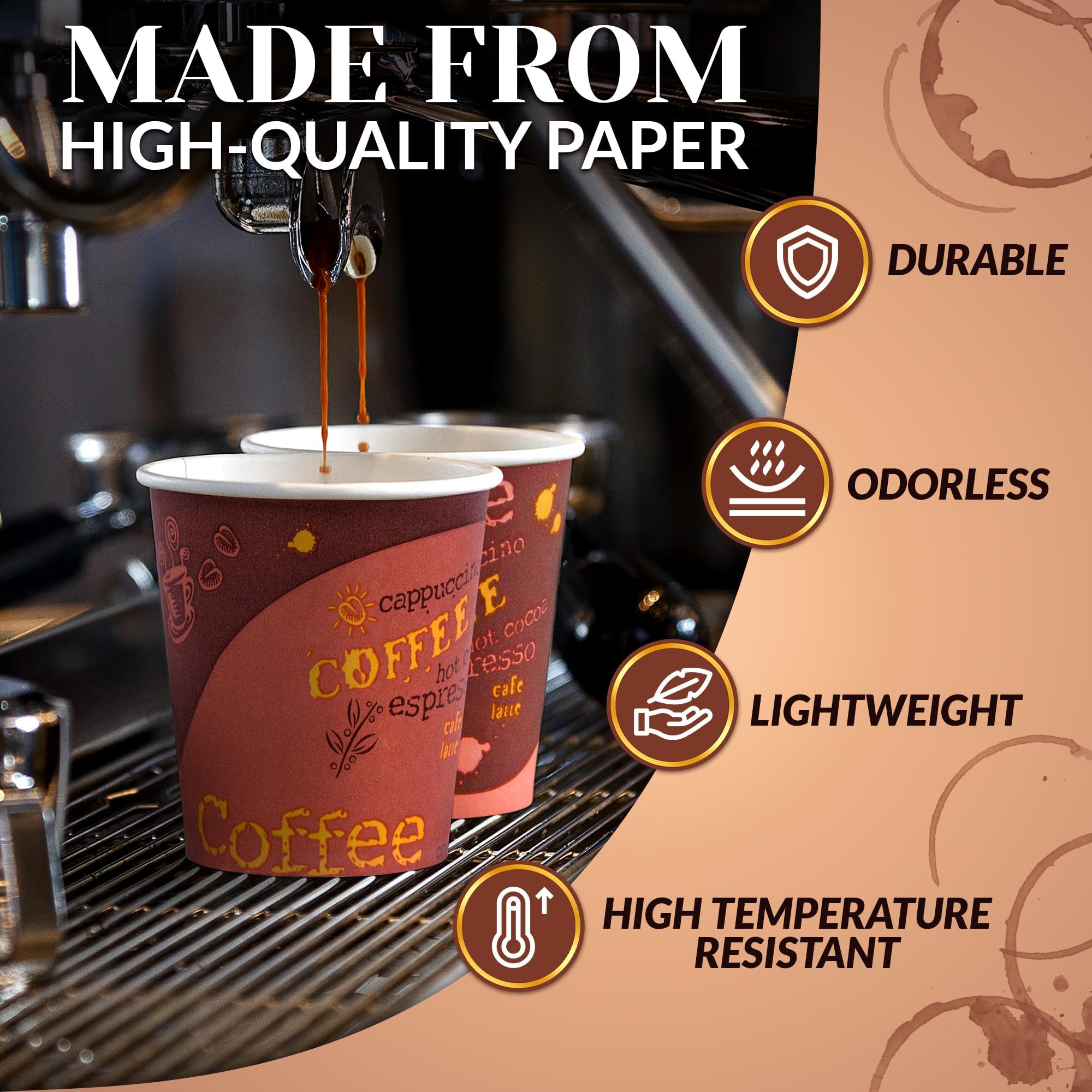 3 Oz Disposable Espresso Cups for Hot Drinks - 200Pcs Paper Espresso Cups for Party Cups Disposable Coffee Shots Cups for Wedding Travel Cup - Hot Coffee Cups for Espresso Cup Set Small Paper Cups