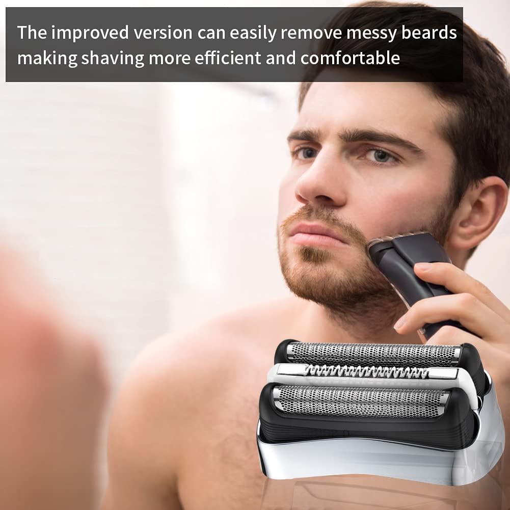 32S Shaver Foil & Cutter Replacement Head Part for Braun, Shaver Razor Blade Cassette Head Compatible with Braun 320 330 340 350CC 370cc-4 390cc-4 3000s 3010s 3040s 3050cc 3070cc