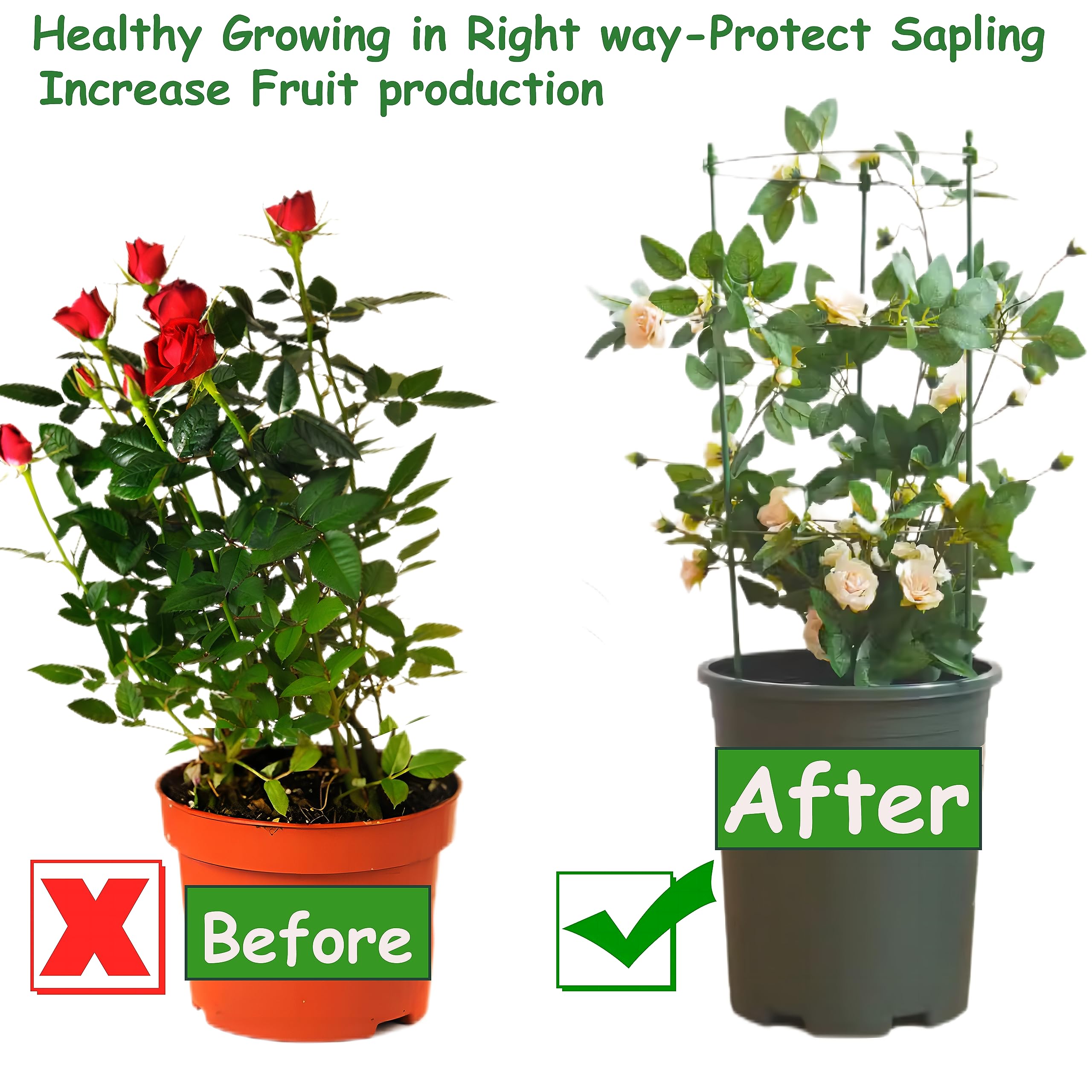 3 Pack Adjustable Tomato Plant Support, 32 Inch Adjustable Tomato Plant Support with 3 Adjustable Ring for Vegetables,Fruit,Rose Vine Climbing Plants Cucumber Trellis.