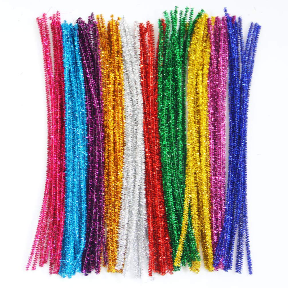 200pcs Glitter Cleaners Cleaners Chenille Stem Christmas Glitter Cleaners for DIY Art Craft Christmas Decoration (Blue)