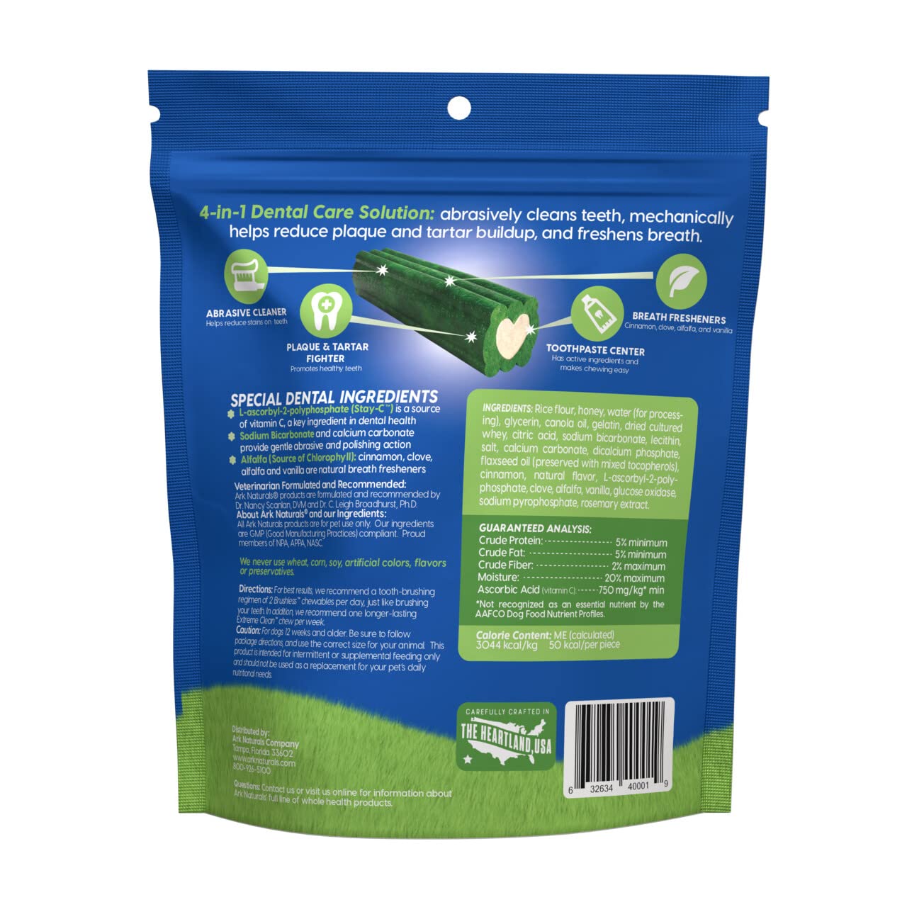 Ark Naturals Brushless Toothpaste β Medium Breeds, 18oz Bag, 2-Pack β Dog Dental Chew with Toothpaste Center β Freshen Breath and Reduce Plaque & Tartar with Dental Chews for Dogs