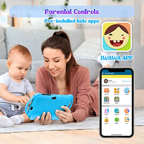 ATMPC Kids Tablet, 7 inch Tablet for Kids, 32GB ROM 3GB RAM Android 11.0 Toddler Tablet with 2.4G WiFi, GMS,Parental Control, Education APP, Dual Camera, Shockproof Case, Purple