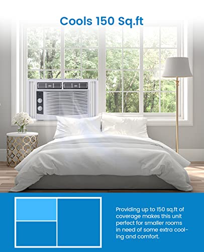 ACONEE 5000 BTU Window Air Conditioner, Window AC Unit with Easy-to-Use Mechanical Controls and Reusable Filter, Efficient Cooling for Smaller Areas, Cools 150 Sq.ft, 110-115V