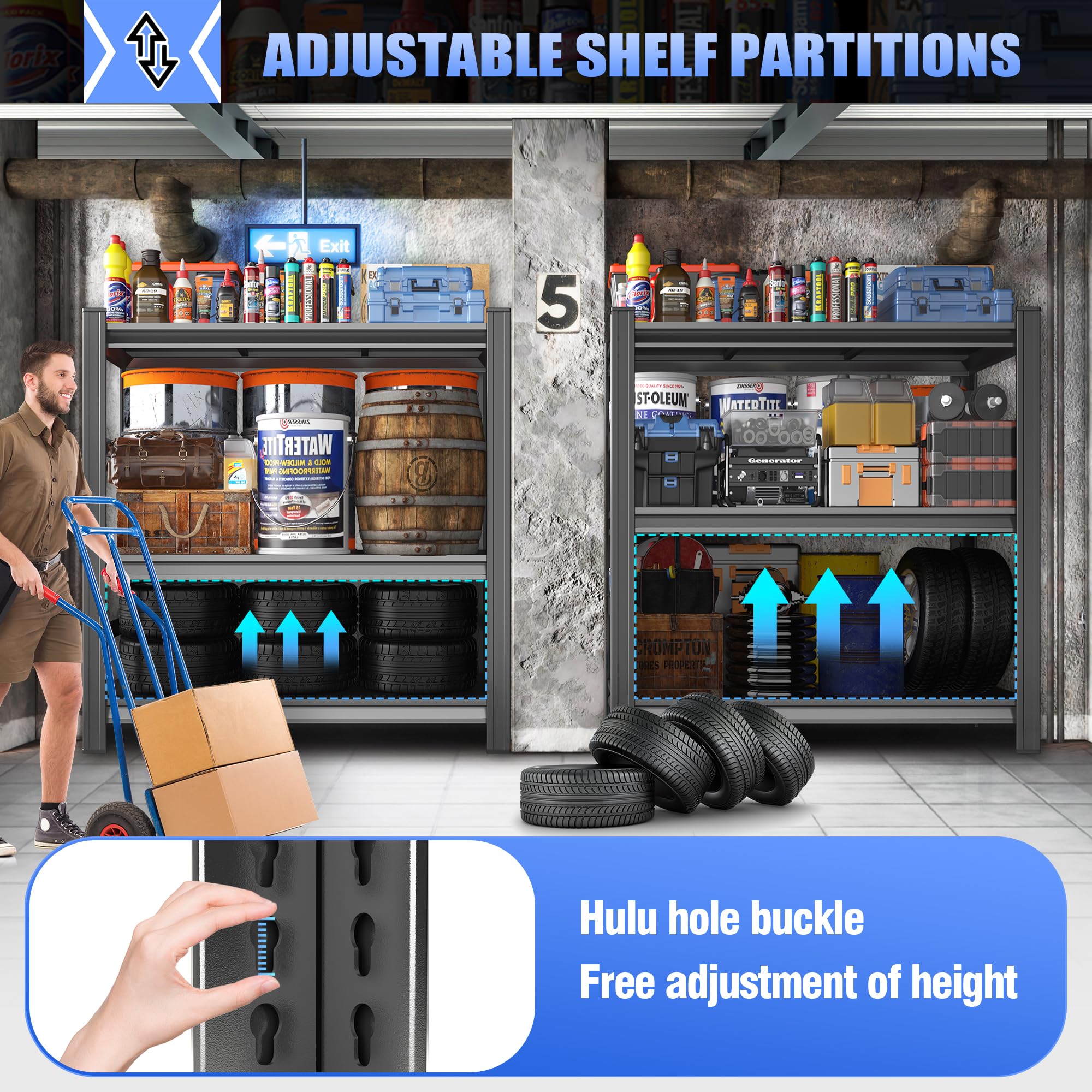 3 Tier Heavy Duty Adjustable Garage Shelving|Metal Storage Racks that can Hold up to 1,000 lbs |Easy to Assemble Black Rustproof Heavy Duty Shelving |36"H*35.5"W*15.8"D, Basement Storage Units