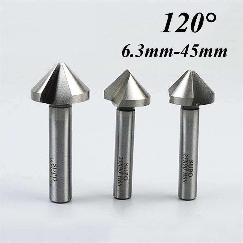 XMEIFEI PARTS Drill bit Set 6.3-45mm HSS 3 Flute 120 Degree Chamfer Countersink Drill Bits(6.3/8.3/10.4/12.4/14/16.5/20.5/25/30/35/40/45mm) Long Drill bits (Size : 12.4mm)