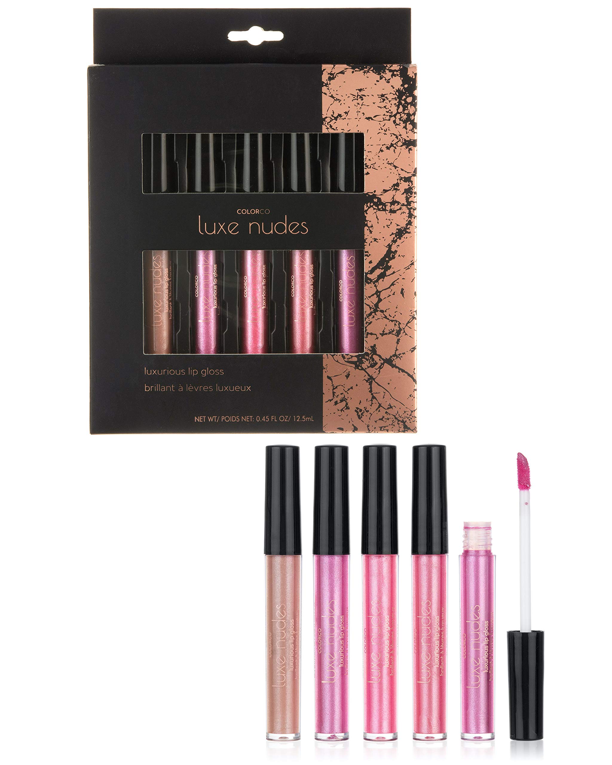 COLORCO Expressions by Almar LUXE NUDES Luxurious Lip Gloss Collection - Set of 5 Lip Glosses Metallic Finish