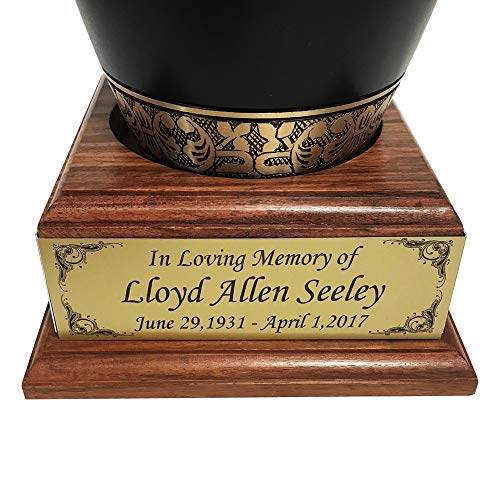 Cremation Urn Pedestal, Wooden Urn Base with Personalized Name Plate