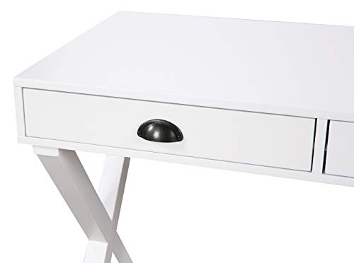 OSP Home Furnishings Washburn Chic Campaign Writing Desk, White