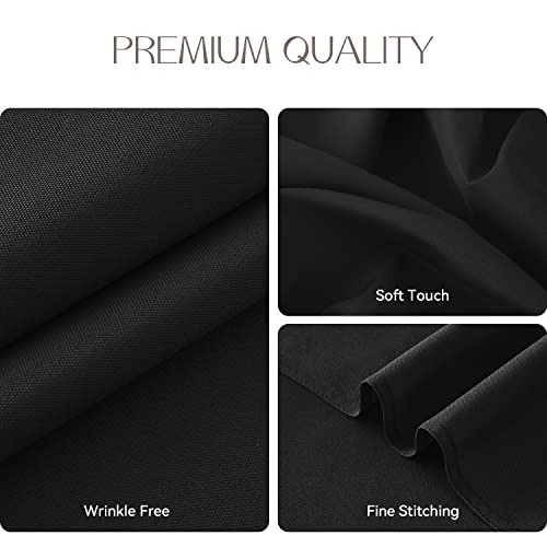 Romanstile Rectangle Tablecloth - Waterproof and Wrinkle Resistant Washable Polyester Table Cloth for Kitchen Dining/Party/Wedding Indoor and Outdoor Use (60 x 84 inch,Black)