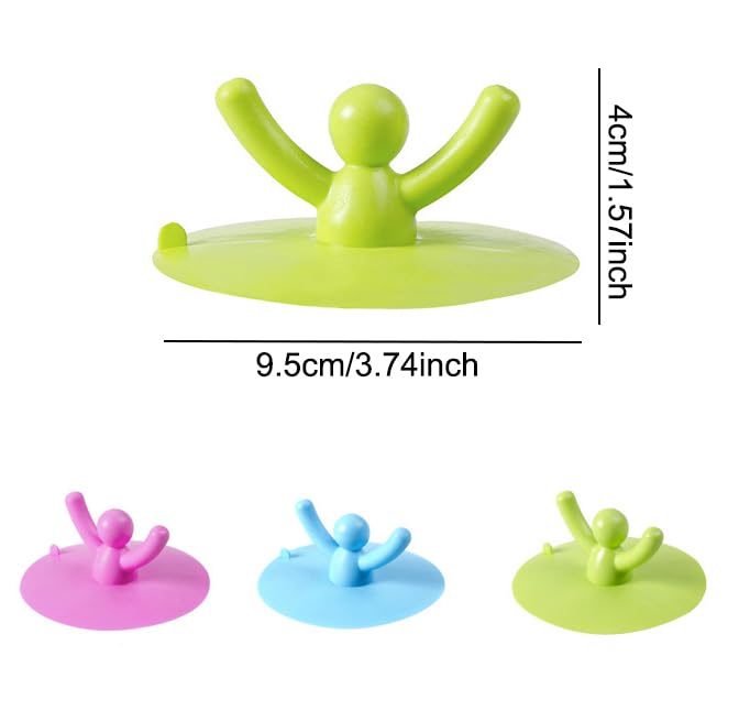 AKOAK 1 Pack Cute Human-Shaped Floor Drain Plug Household Kitchen Toilet Bathroom Shower Waterproof Silicone Sink Plug Bathtub Drain Plug Tool (Green)