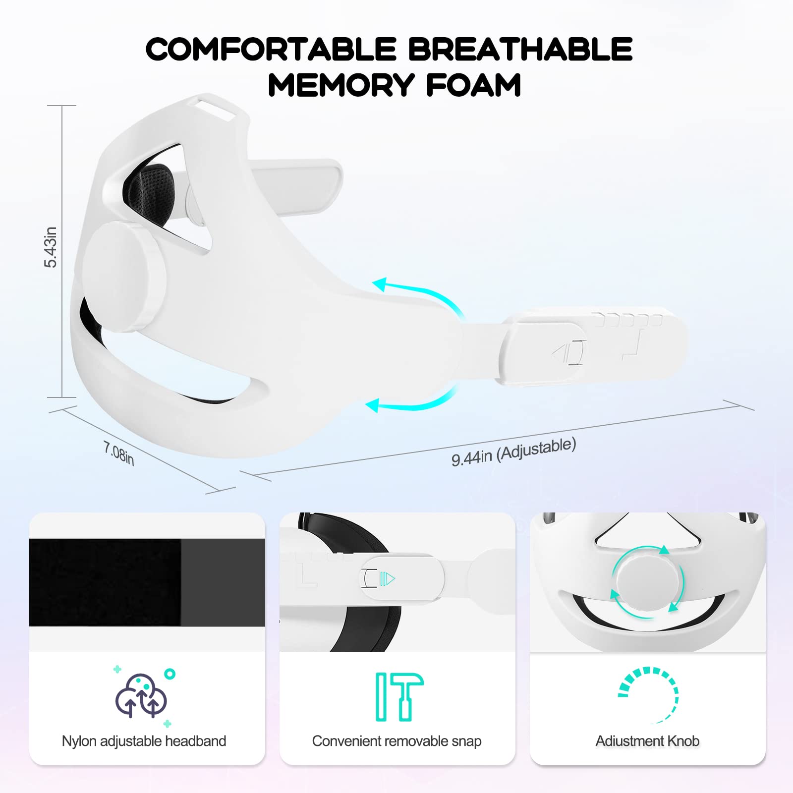MASiKEN 6-in-1 Accessories for Oculus Quest 2 Head Strap Replacement Kits, VR Shell,Controllers Cover,Face Cover, Release Face Squeeze Comfort Wearing, Meta Quest 2 Easter Gifts (Bunny Set)