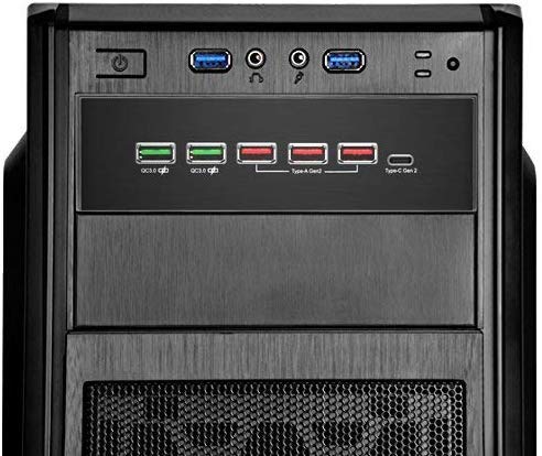 EZDIY-FAB 5.25in 10Gbps USB 3.1 Gen2 Hub and Type-C Port,Front Panel USB Hub with QC 3.0 Quick Charging