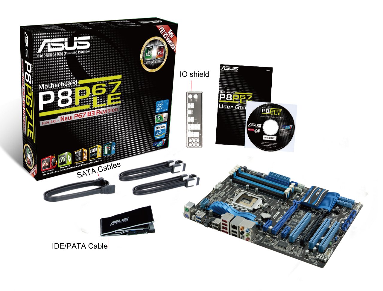 ASUS P8P67 LE LGA 1155 SATA 6Gbps and USB 3.0 Supported Intel P67 DDR3 2200 ATX Motherboard