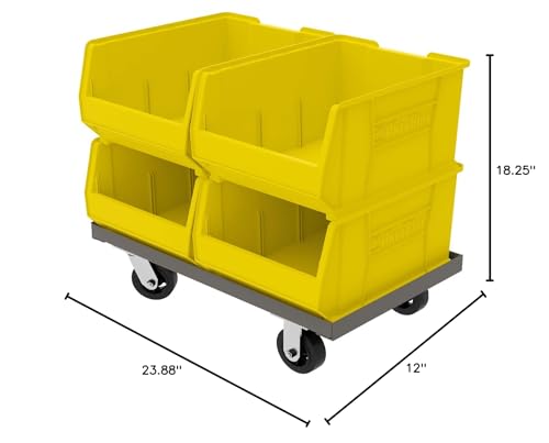 Akro-Mils 30289 Super-Size AkroBins Plastic Storage Bins, Space-Saving Stackable Bins for Garage Organization Bins, Classroom Organization, Warehouses, 24-Inch L x 18-Inch W x 12-Inch H, Yellow, 1-Pack
