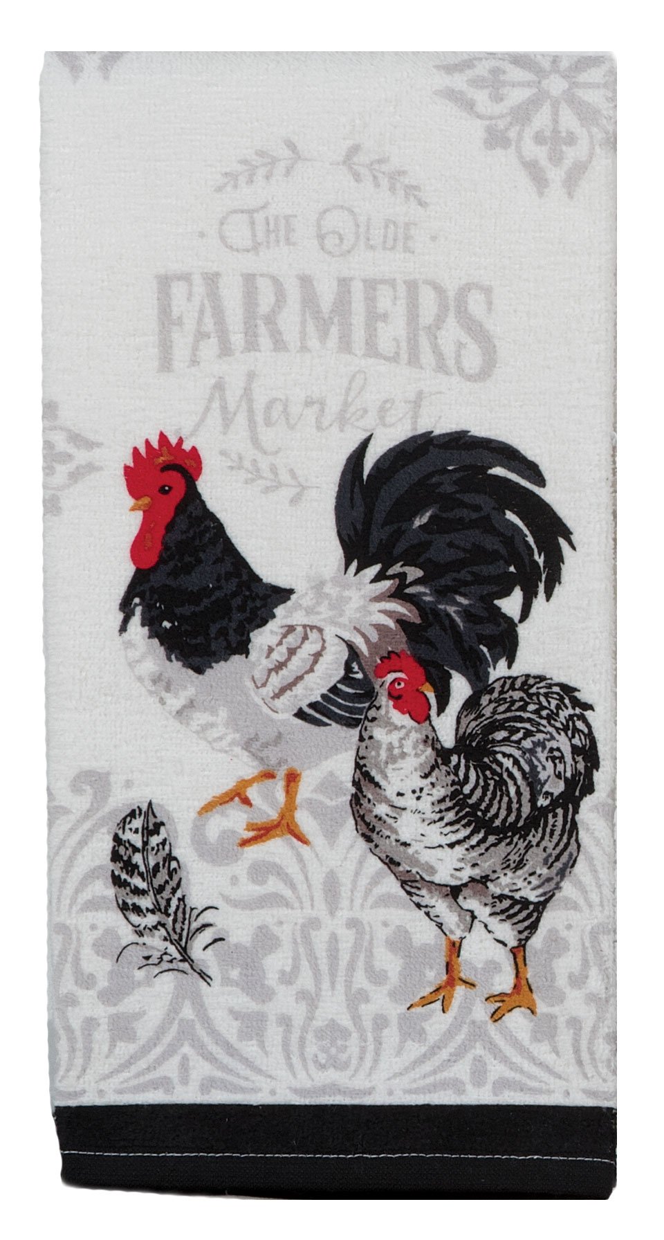 4 Piece Farmer's Market Country Kitchen Linen Set - 1 Terry Towel, 1 Tea Towel and 2 Pocket Mitts