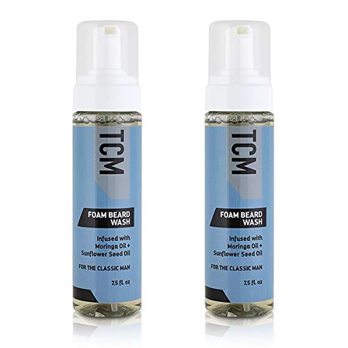 TCM Men's Foam Beard Wash for Facial Hair Cleansing, Conditioning, and Softening (2 Pack 7.5oz)