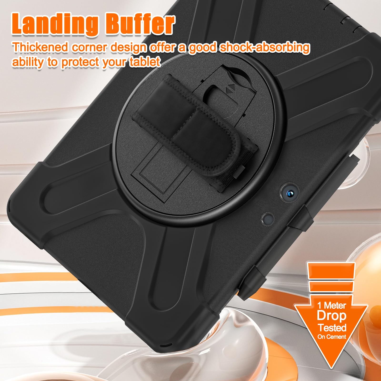 Surface Pro X Case - 360 Degree Rotating Stand Hand Strap Shoulder Strap Pen Holder Heavy Duty Full Body Shockproof Impact Resistant Rugged Drop Protective Case for Surface Pro X 13 2021/2020/2019