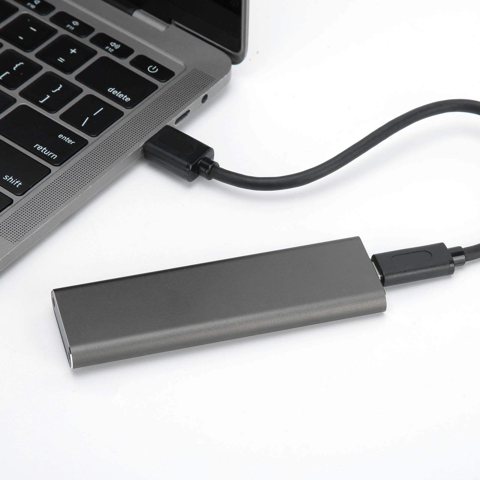 wendeekun Aluminum Portable External Solid State Drive SSD Hard Shell, Solid State Drive M.2 to USB3.1 NVME Key Adapter M2 SSD Hard Shell Computer Accessories,Sturdy and Wear-Resistant