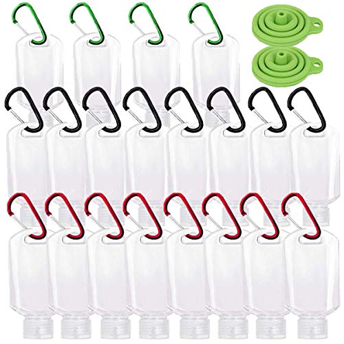 XITENBAO Travel Bottles with Keychain, 2oz/50ml Portable Plastic Travel Bottles - Leakproof Squeeze Bottles with Flip Cap - Empty Refillable Containers for Conditioner Body Wash Liquid etc