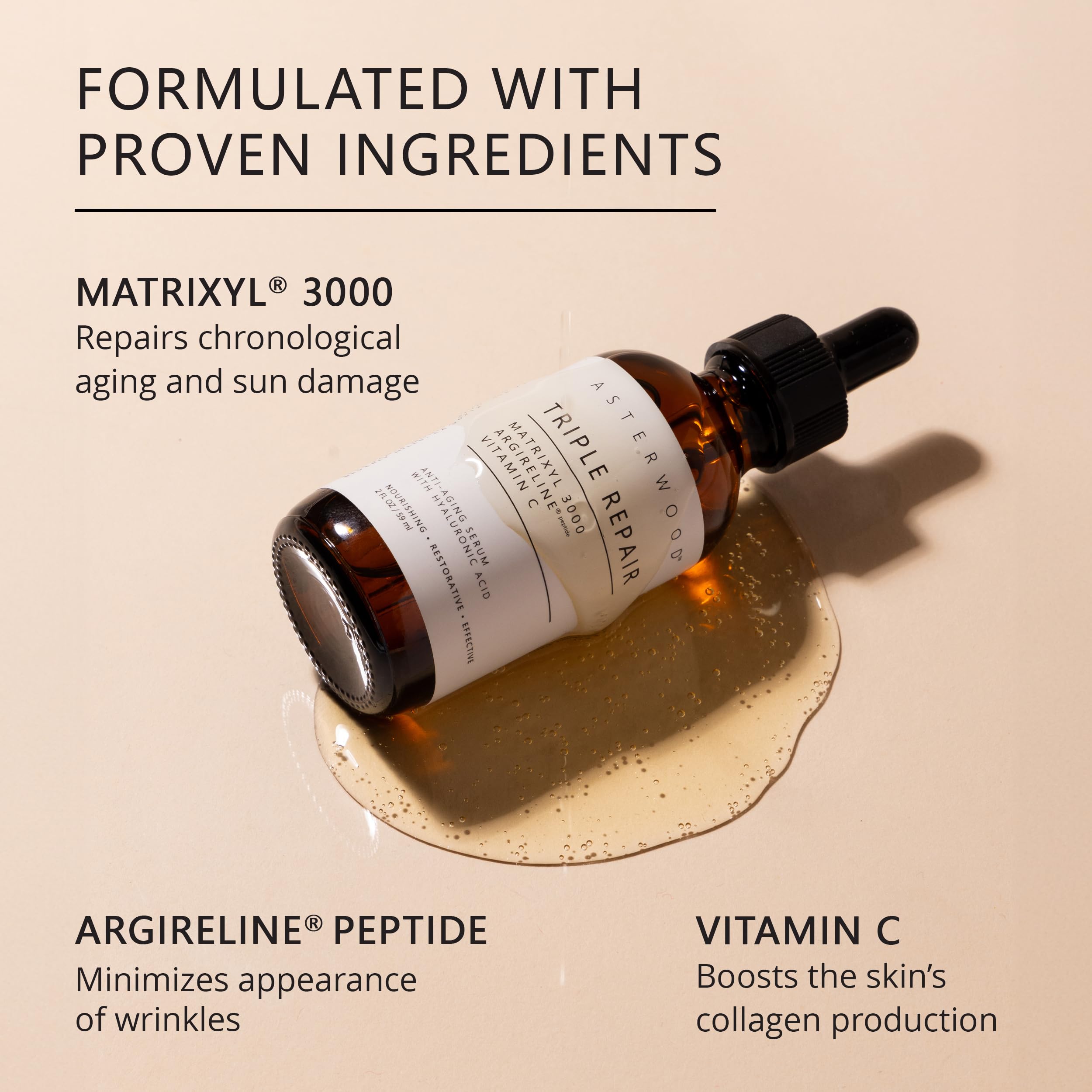 Asterwood Hyaluronic Acid Serum 1 oz + Triple Repair Matrixyl 3000 Serum 1 oz