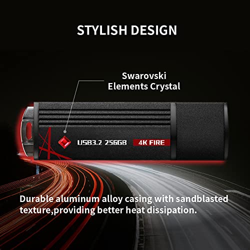 TCELL 4K Fire 128GB USB 3.2 Flash Drive 400MB/s Above,UASP Supported, high Speed Solid State Flash Drive Thumb Drive Memory Stick for Designer Gamer Tesla dashcam Sentry Mode