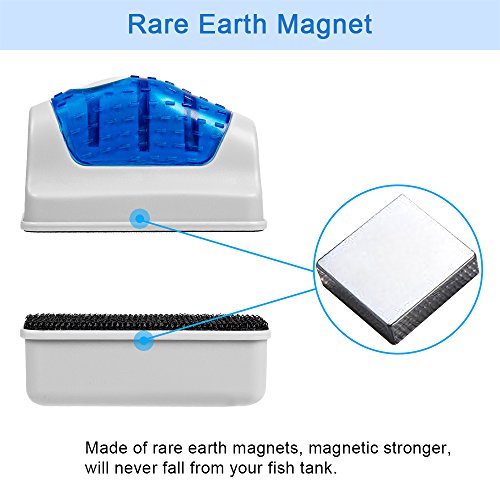 DaToo Aquarium Cleaner Fish Tank Glass Cleaner Algae Cleaner Scraper Magnetic Scrubber Algae Clean Brush, 2 Pcs, 1 Yr Warranty