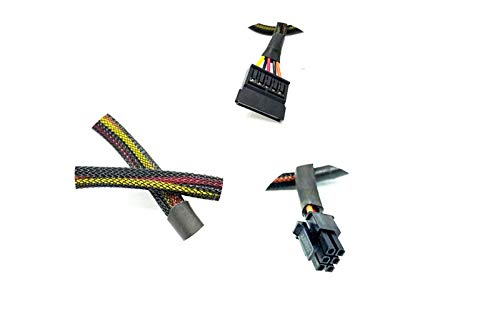 joleully SATA 15 Pin x2 to Mini 6 Pin ATX Compatible with Dell Inspiron 3668 3653 3650 HDD SATA Power Cable Replacement 12-inch(30cm)