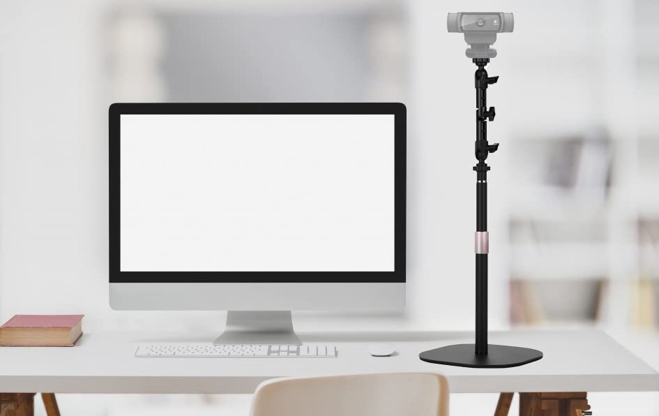 25 Inches Webcam Stand, Tabletop Folding Webcam Holder Compatible with Logitech C920s StreamCam C930 C922 Brio C925e C615 Webcams - Acetaken