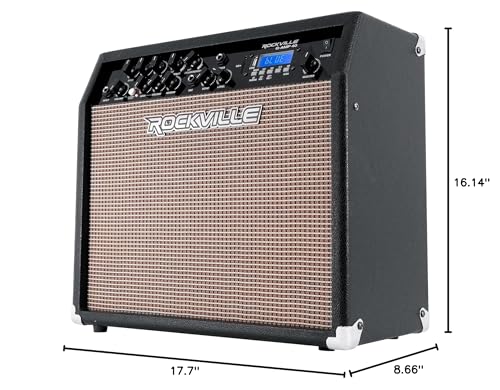 Rockville G-AMP 40 Guitar Amplifier 10" Speaker/Bluetooth/Mic in/USB/Footswitch,Black