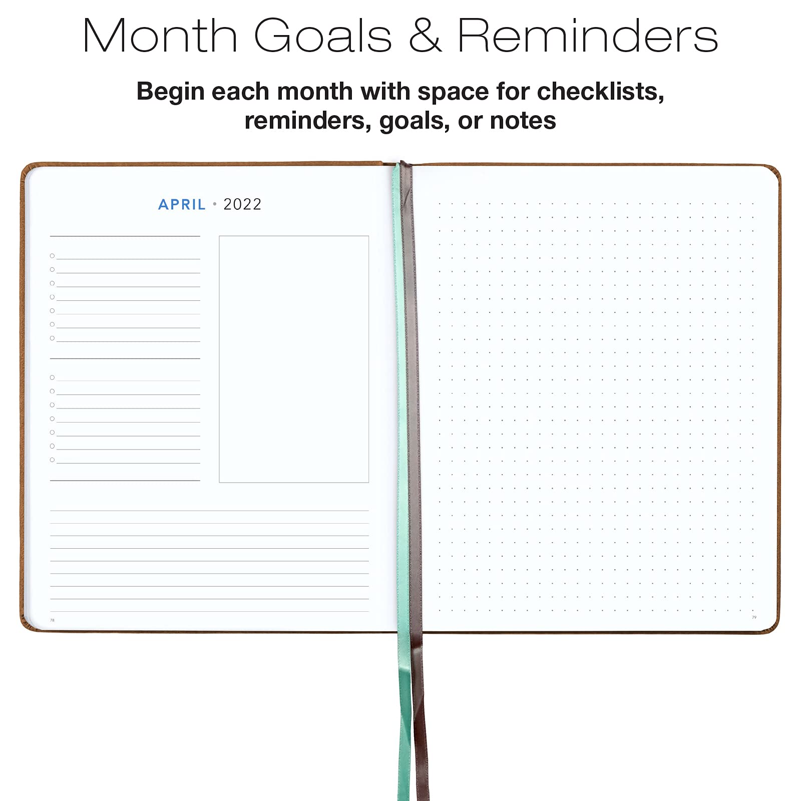 2022 Planner: Extra Thick Paper 8"x10" Resolute Planner with, 14 Months (November 2021 Through December 2022) Weekly Calendar/Weekly Planner Organizer with 5"x8" Journal (Brown)