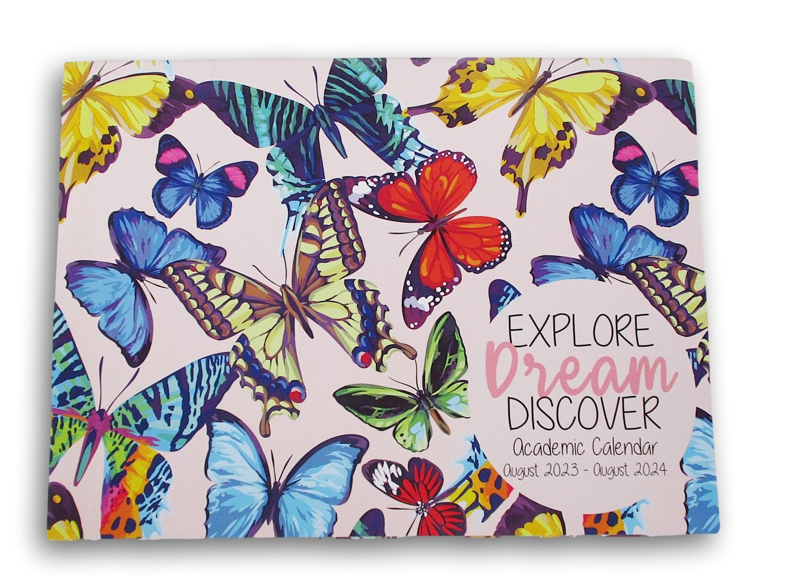 2023-2024 Monthly Academic Student Calendar and Planner (Butterflies on Pink)