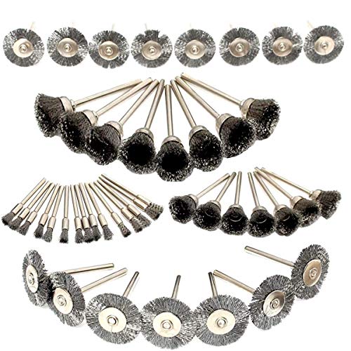 45PC Wire Brushes for Drill Set Stainless Steel Wheel Brushes Dremel Accessories for Rotary Tools - Grinding, Sanding, Polishing