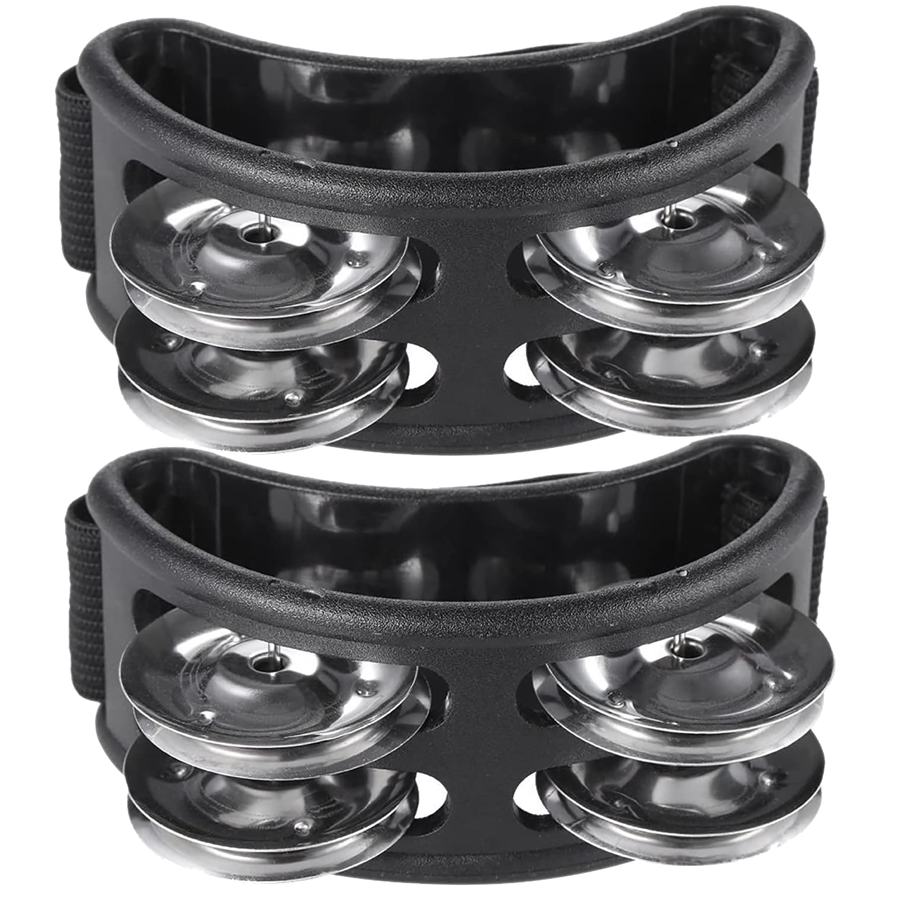 2PCS Foot Tambourine, Musical Instrument Percussion Pedal with Steel Jingle Bells for Drum & Guitar Playing