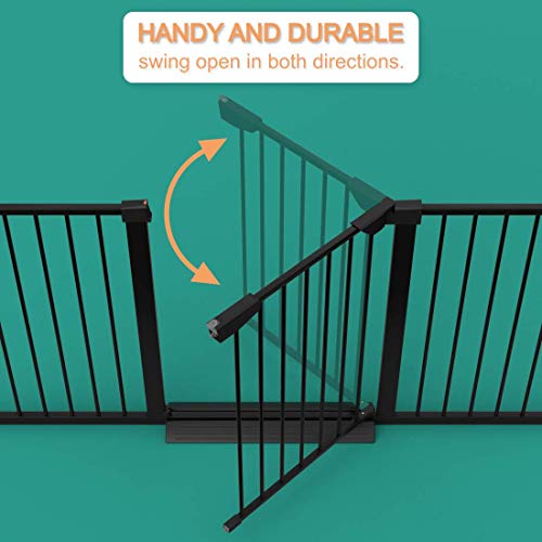 Fairy Baby Narrow Baby Gate for Doorway Stair 22.8"-25.5" Wide Pressure Mounted Pet Gate Walk Thru Child Safety Gate Black